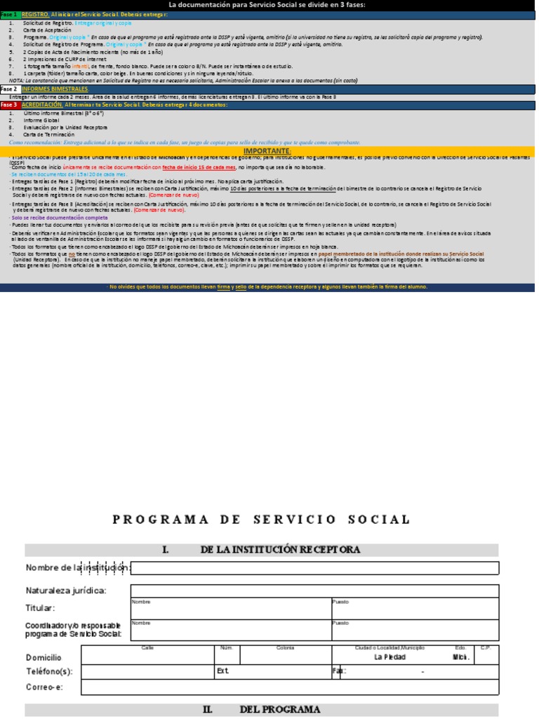 Formatos Servicio Social Semi-Automáticos 2022 v1.2 | PDF