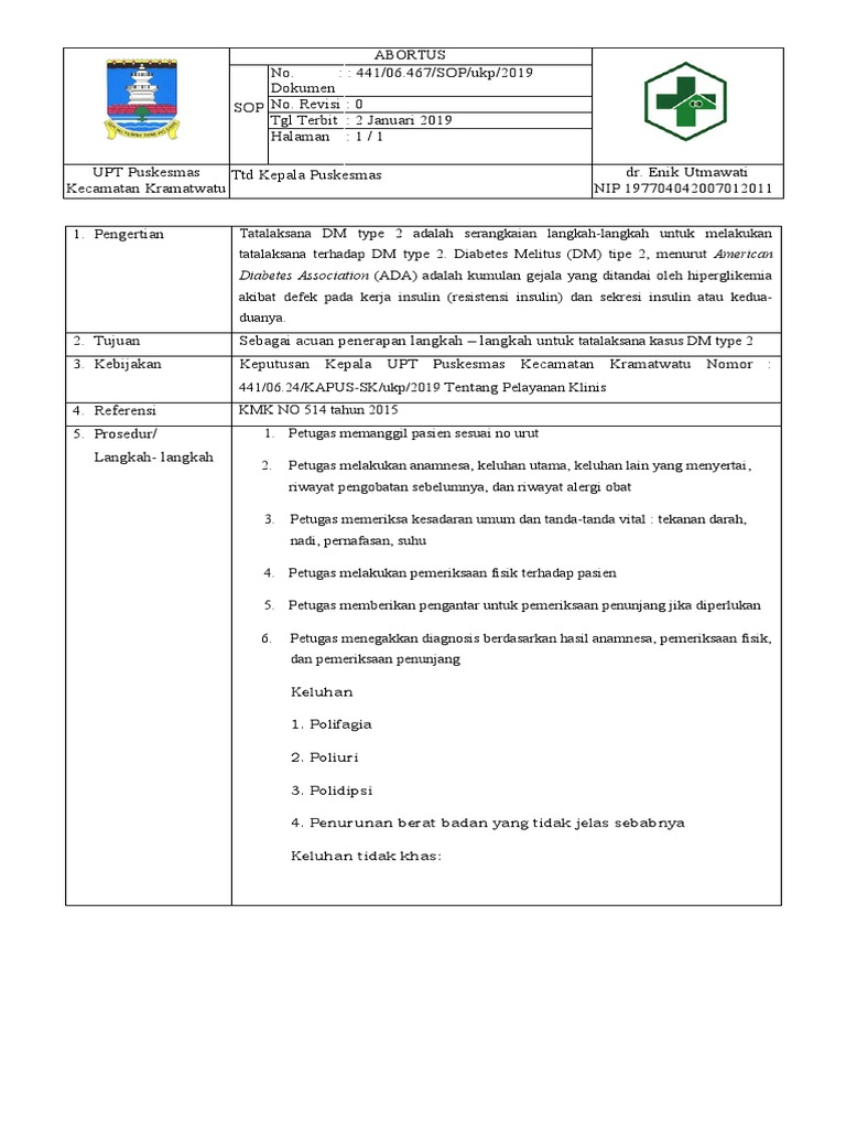 SOP Tatalaksana DM Tipe 2 | PDF | Pengembangan Diri | Kesehatan Holistik