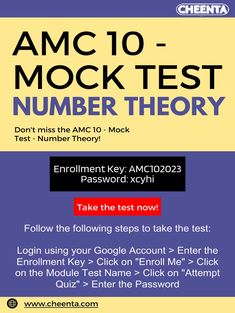 AMC 10 - Mock Test - Number Theory | PDF | Career & Growth