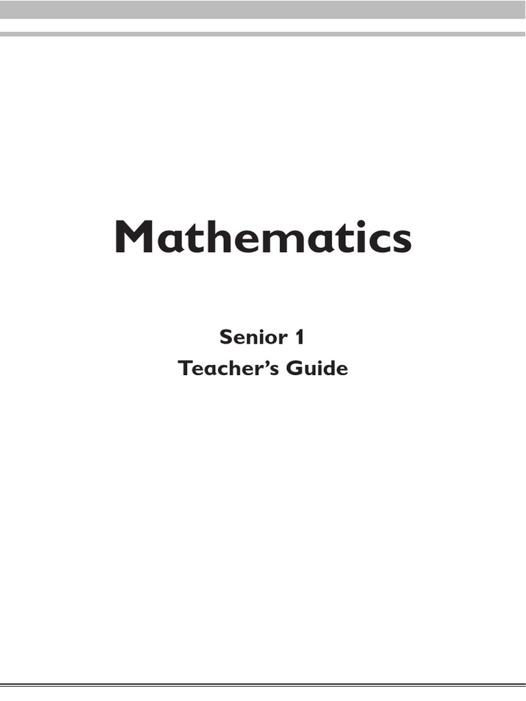 Maths Senior 1 TG | PDF | Learning | Teachers