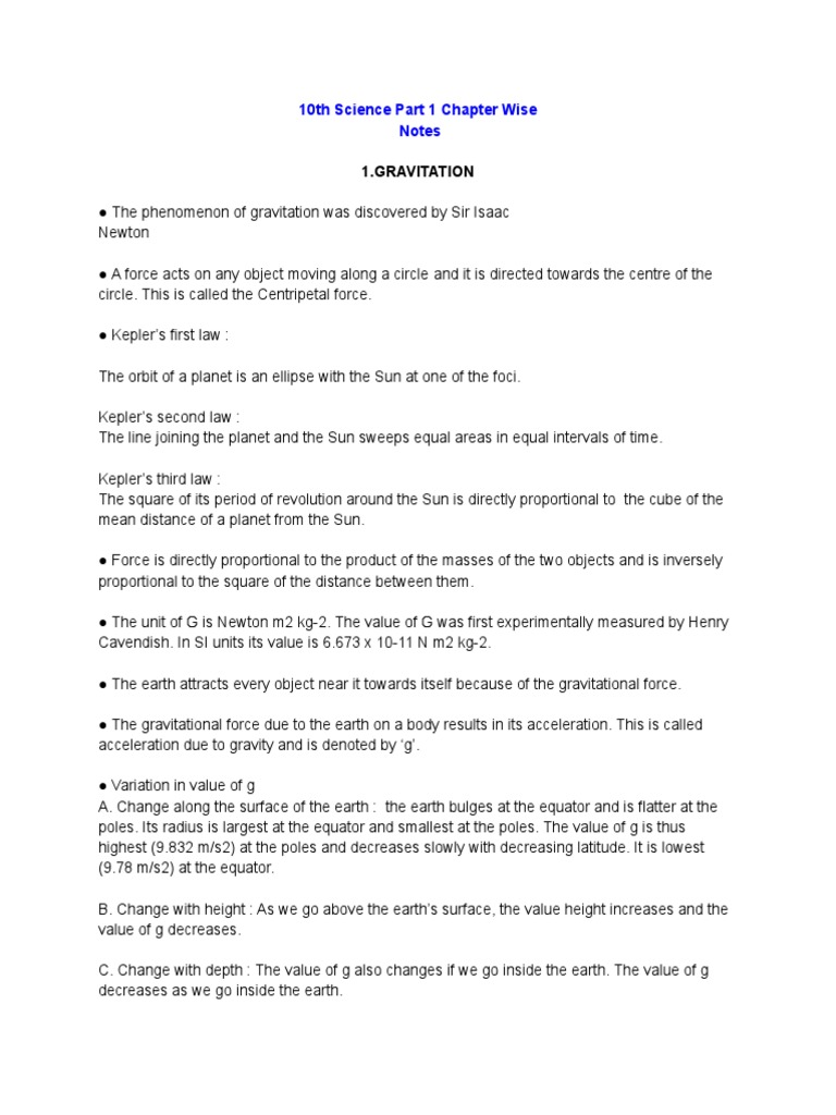 10th Science 1 Chapter 1 To 5 Notes-1 | PDF | Chemical Reactions ...