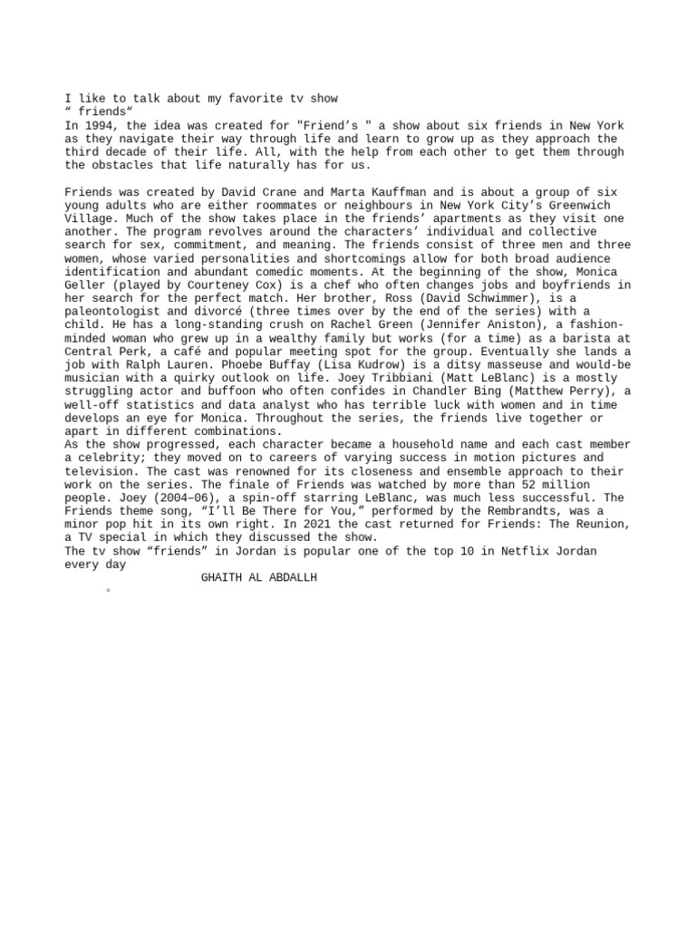 Friends 20 | PDF | Friends | Television Series