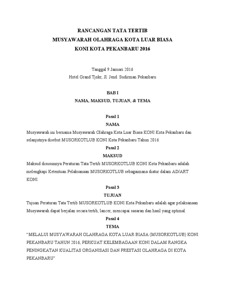 Rancangan Tata Tertib | PDF