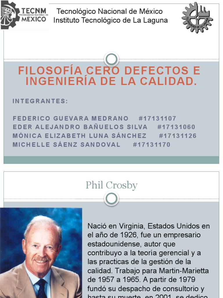 Filosofia Cero Defectos e Ingenieria de La Calidad | PDF | Calidad ...