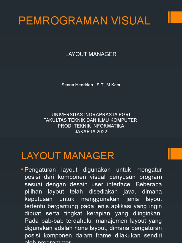 Panduan Layout Manager Java Swing | PDF