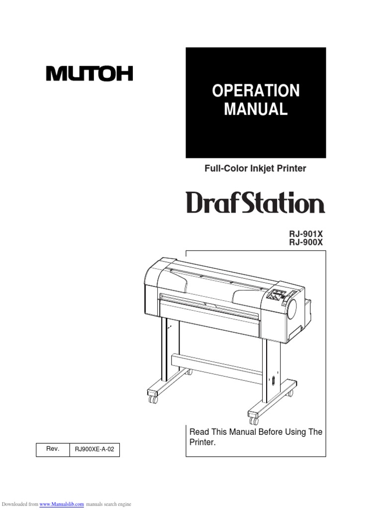 Mutoh Operations Manual Drafstation - rj901x | PDF | Ac Power Plugs And Sockets | Electrical ...