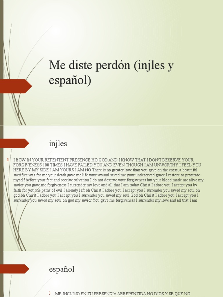 Me Diste Perdón (Injles y Español) | PDF