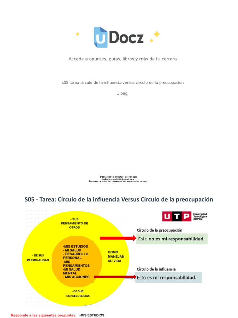 s05 Tarea Circulo de La Influencia Versus Circulo de La Preocupacion 274005 Downloable 3168691 | PDF