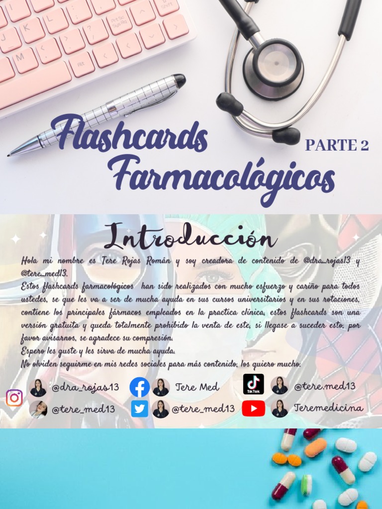 Flashcards Farmacologicos - PARTE 2 by Tere Rojas Román | PDF ...
