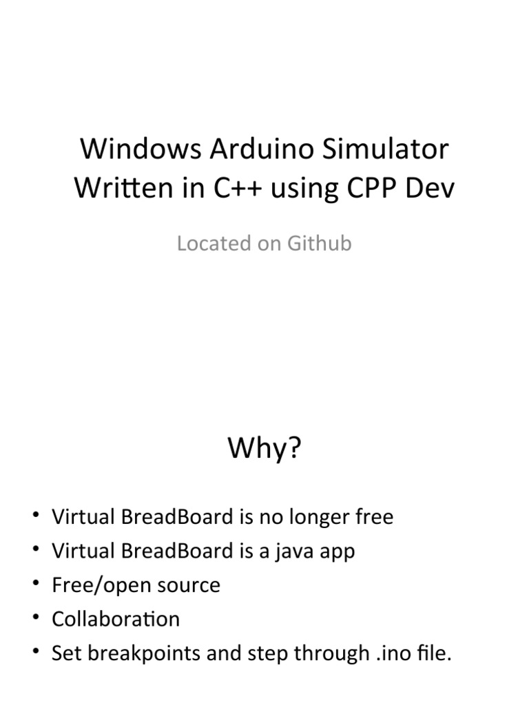 Windows Arduino Simulator | PDF