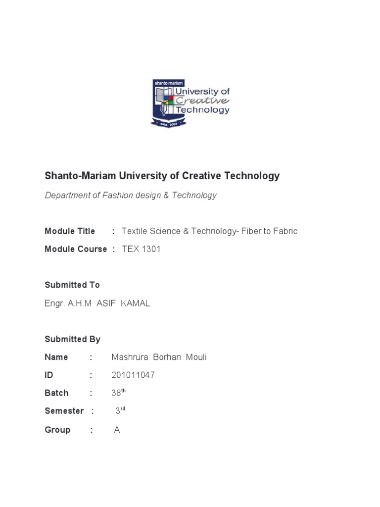 Shanto Mariam University of Creative Technology | PDF | Spinning ...