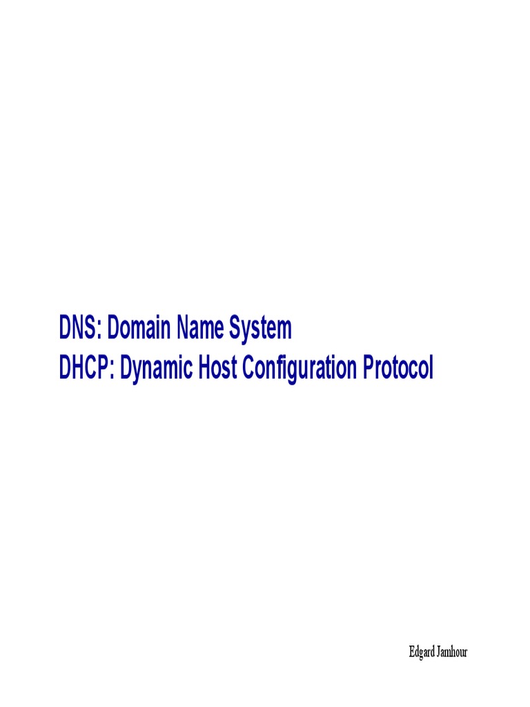 DNSDHCP | PDF | Domain Name System | Computer Architecture