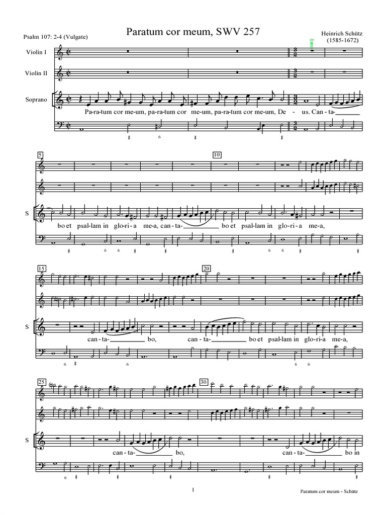 Paratum Cor Meum, SWV 257 Schutz | PDF