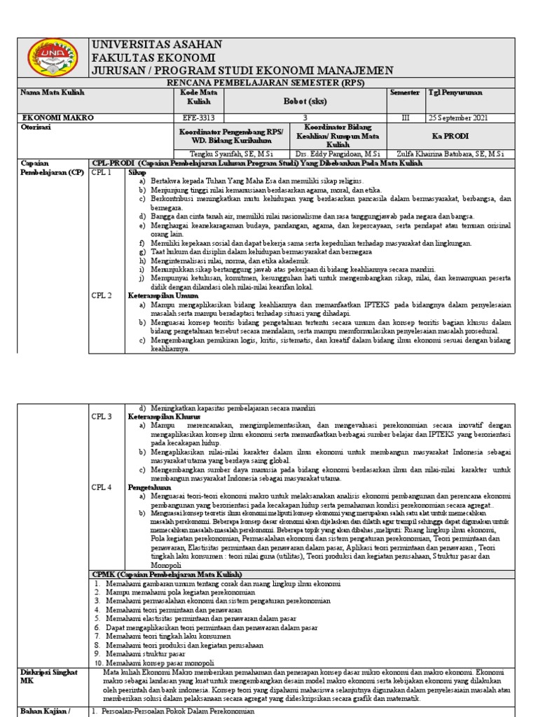 RPS EKONOMI MAKRO 2021 | PDF