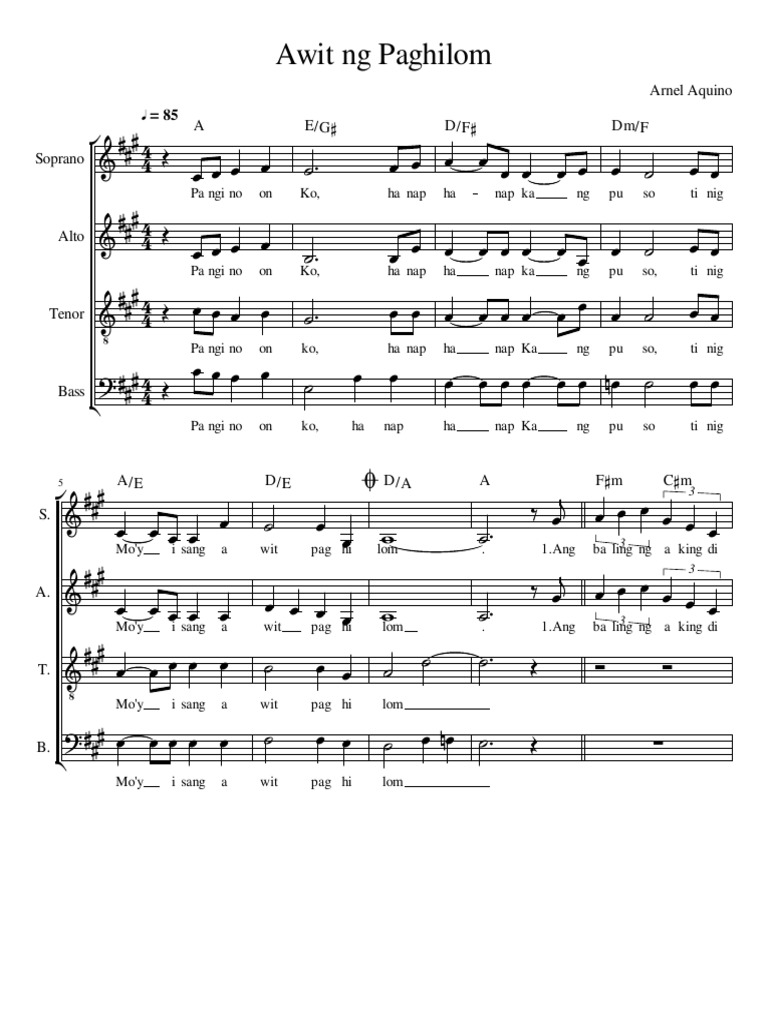 Awit NG Paghilom Muscore | PDF