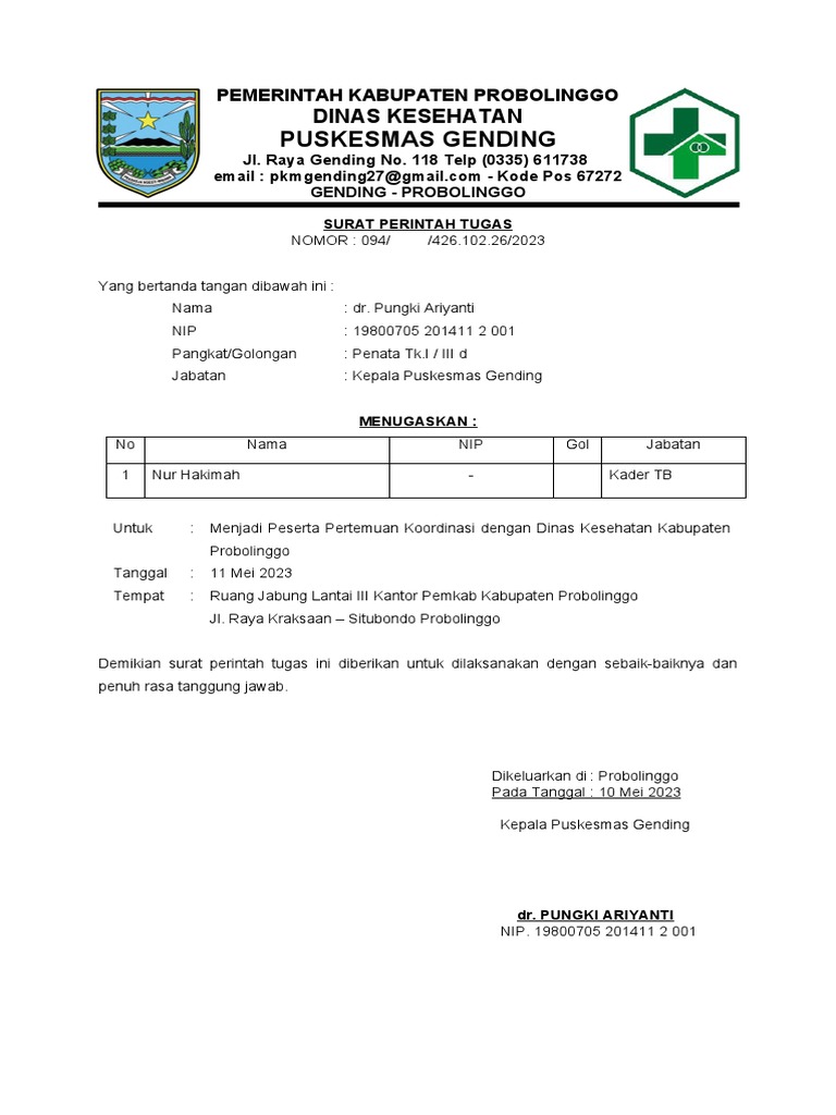 Surat Perintah Kader | PDF