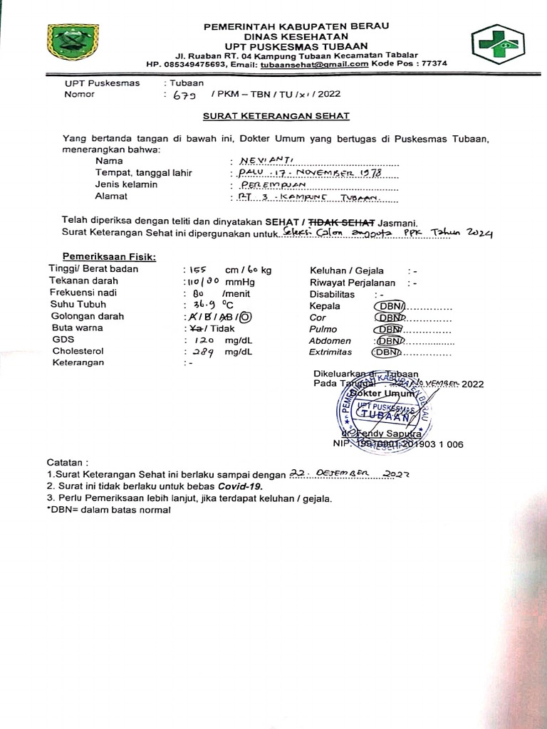 Surat Kesehatan | PDF