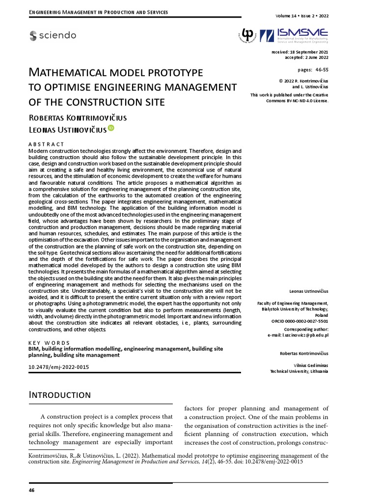 Mathematical Model Prototype To Optimise Engineeri | Download Free PDF | Building Information ...