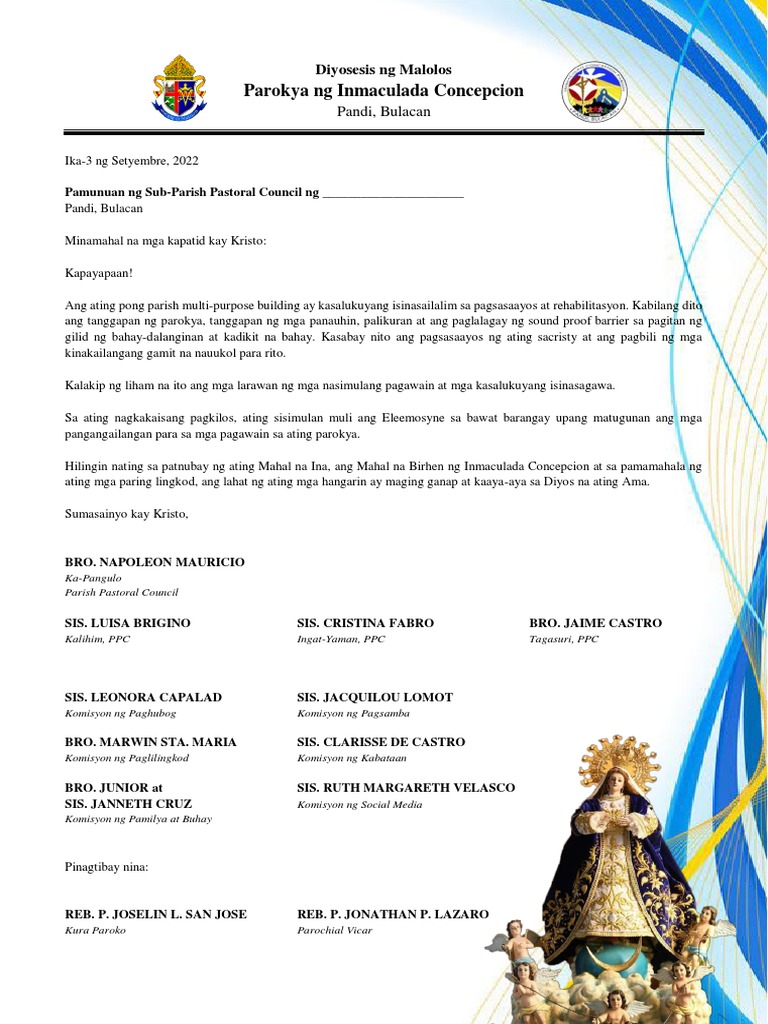 Letter For SPPCs | PDF