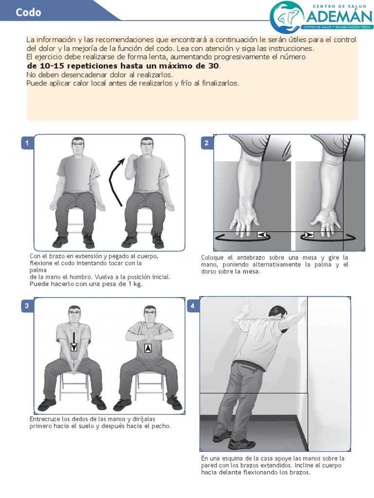 Ejercicios Codo | Descargar gratis PDF | Mano | Codo