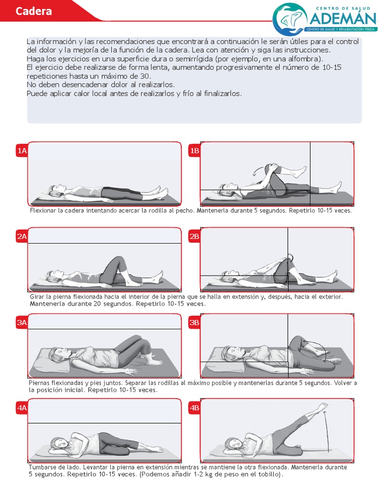Ejercicios Cadera | PDF | Sistema musculoesquelético
