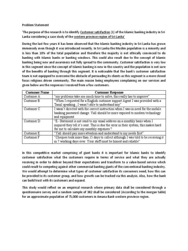 Problem Statement | PDF | Banks | Islamic Banking And Finance