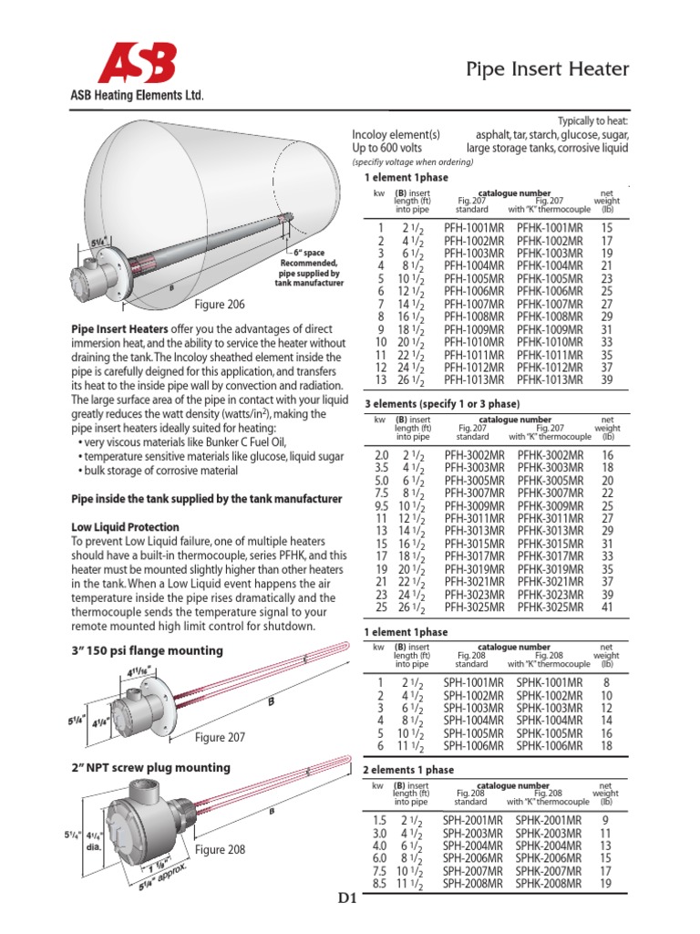 Pipe Insert and Dry Well Heaters | PDF | Pipe (Fluid Conveyance ...
