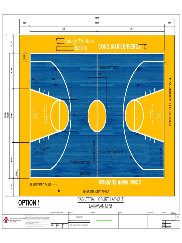 Basketball Court Layout for Lakawan | PDF