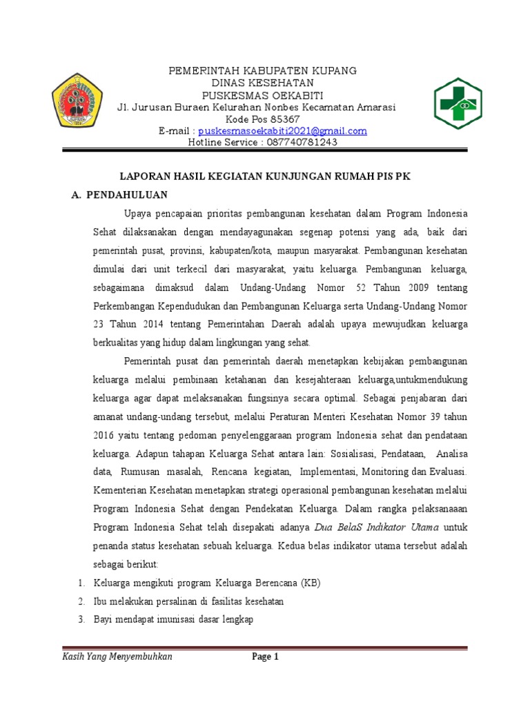 B. Laporan Hasil Kegiatan Kunjungan Rumah Beserta Foto | PDF