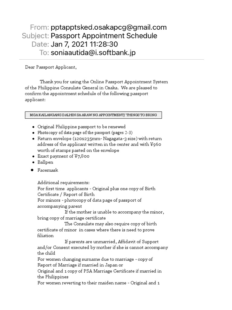 Passport Appointment Schedule | PDF | Social Institutions