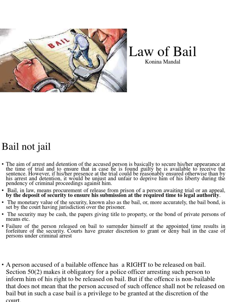Law of Bail | PDF | Bail | Arrest