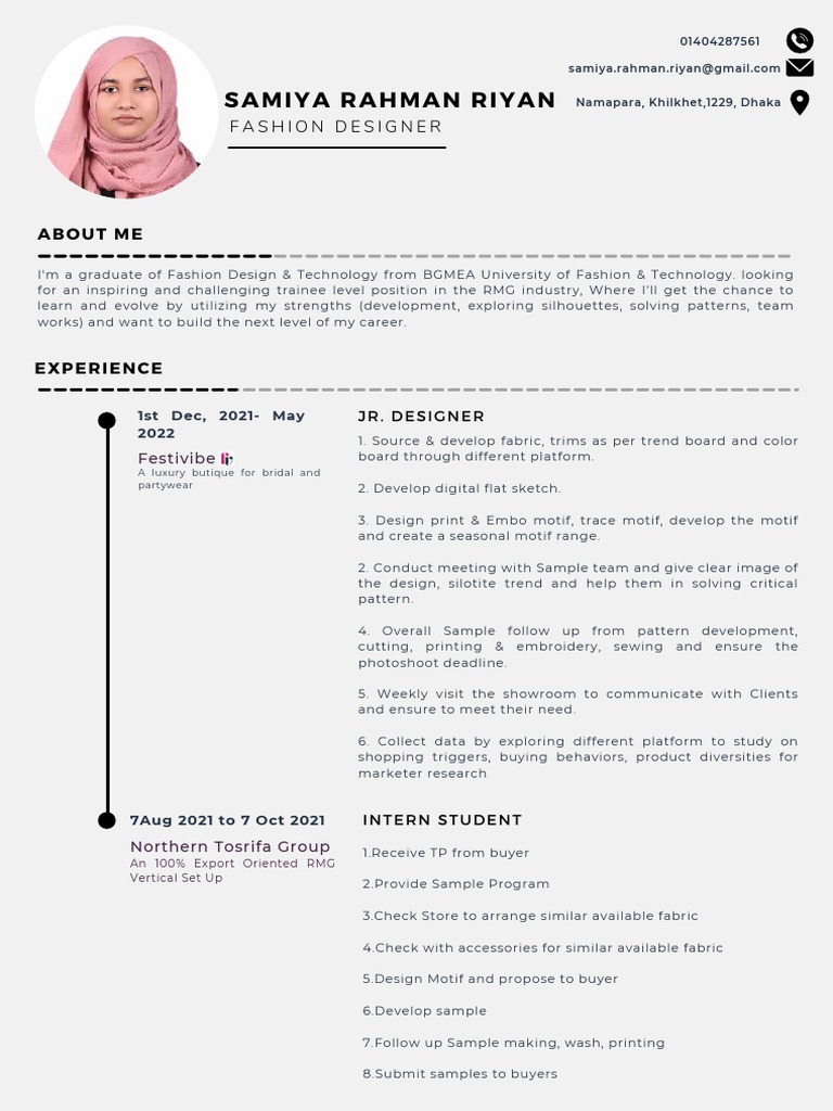 Updated CV of Riyan | PDF | Fashion Design | Fashion