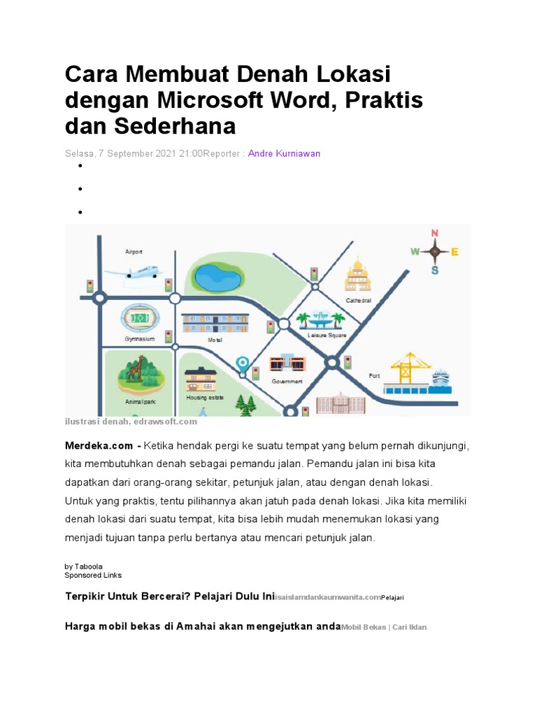 Cara Membuat Denah Lokasi Dengan Microsoft Word | PDF