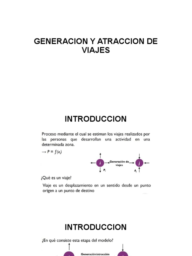 Generacion y Atraccion de Viajes | PDF
