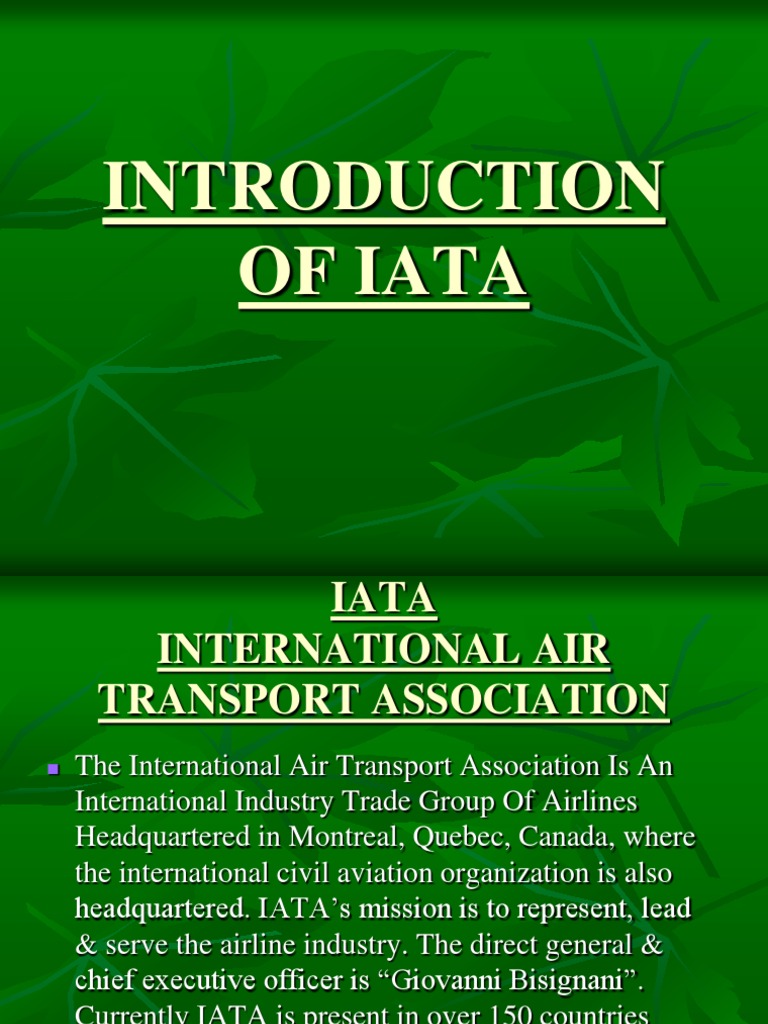 An Overview of the International Air Transport Association (IATA): Its ...