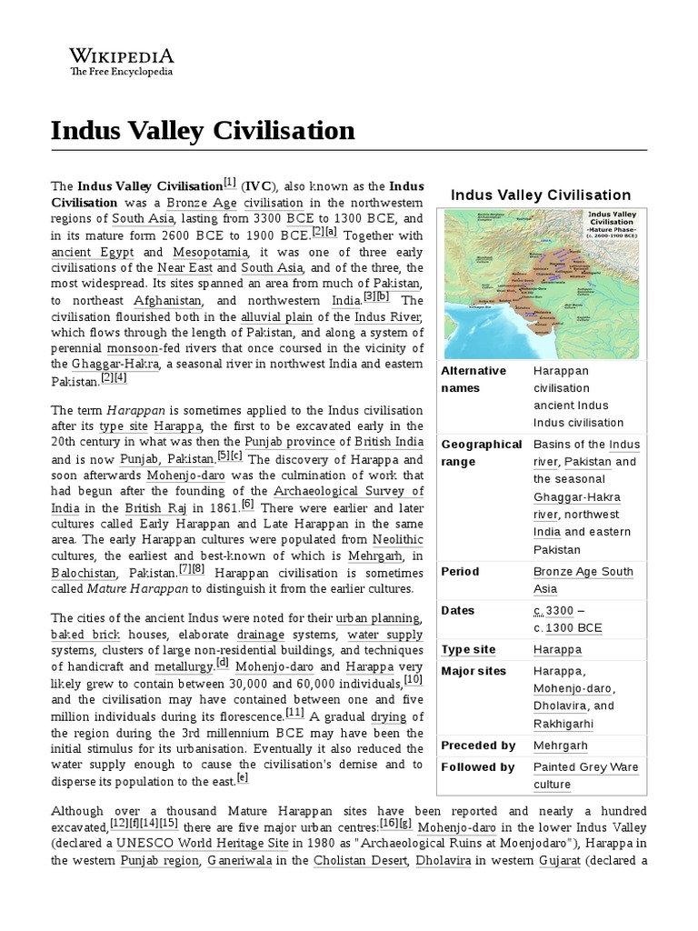 Indus Valley Civilization Overview | PDF | Archaeology