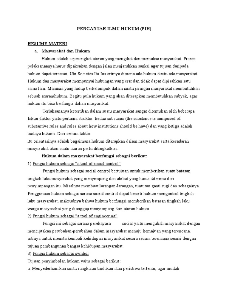 Resume PIH | PDF | Ilmu Sosial