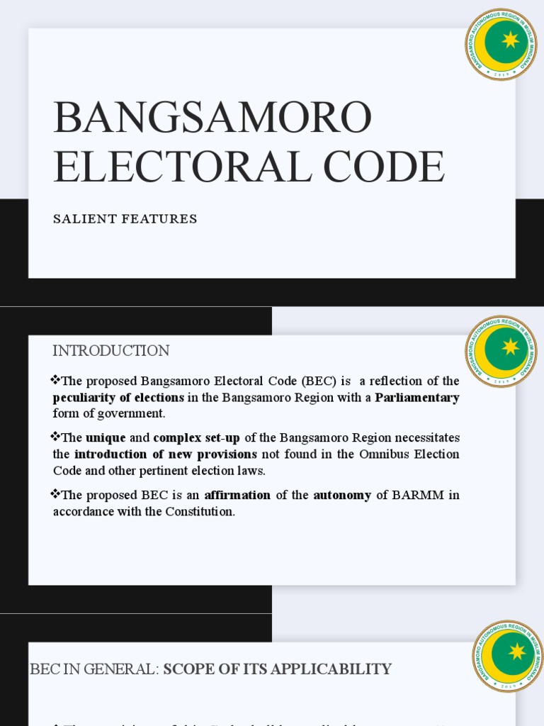 Bangsamoro Electoral Code Salient Features-2022 Version | Download Free ...