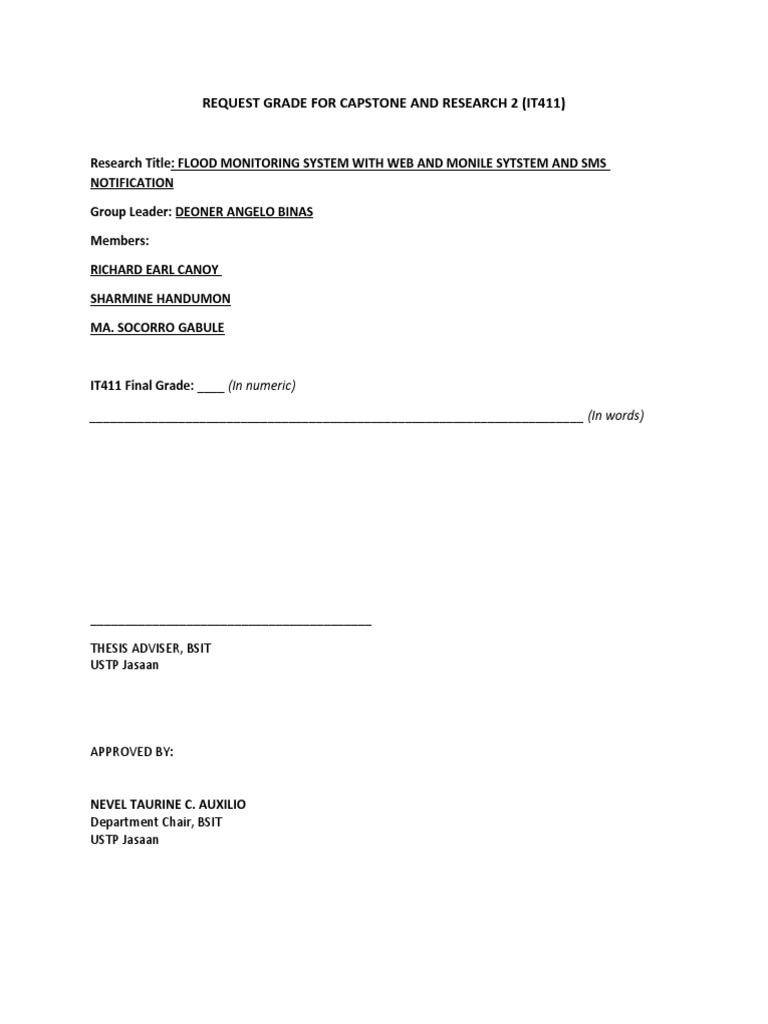Request Grade For Capstone and Research 2 | PDF | Technology & Engineering
