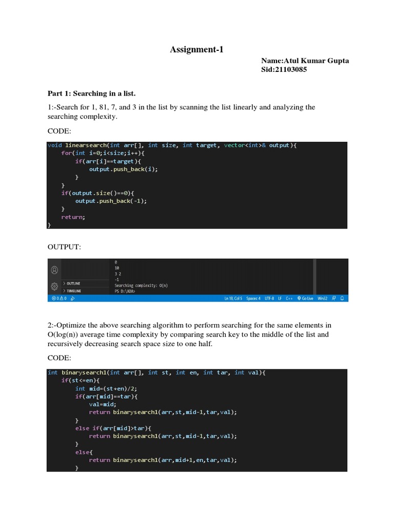 Assignment01 21103085 Atul Kumar Gupta Ada Pdf Theoretical Computer Science Computing