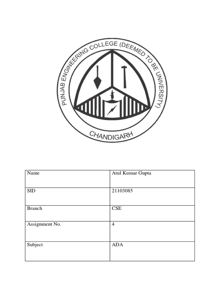 Ada Assign 4 21103085 Atul Kumar Gupta Pdf Elementary Mathematics Computer Programming 