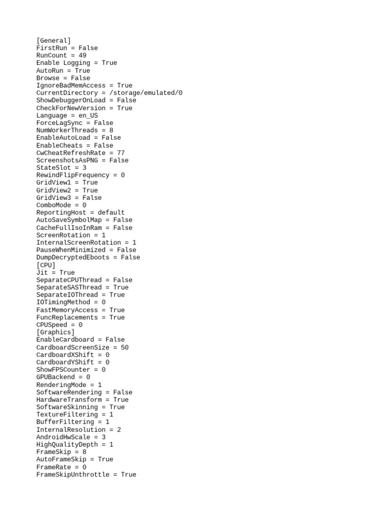 PPSSPP Ini | PDF | Computer Architecture | Computing