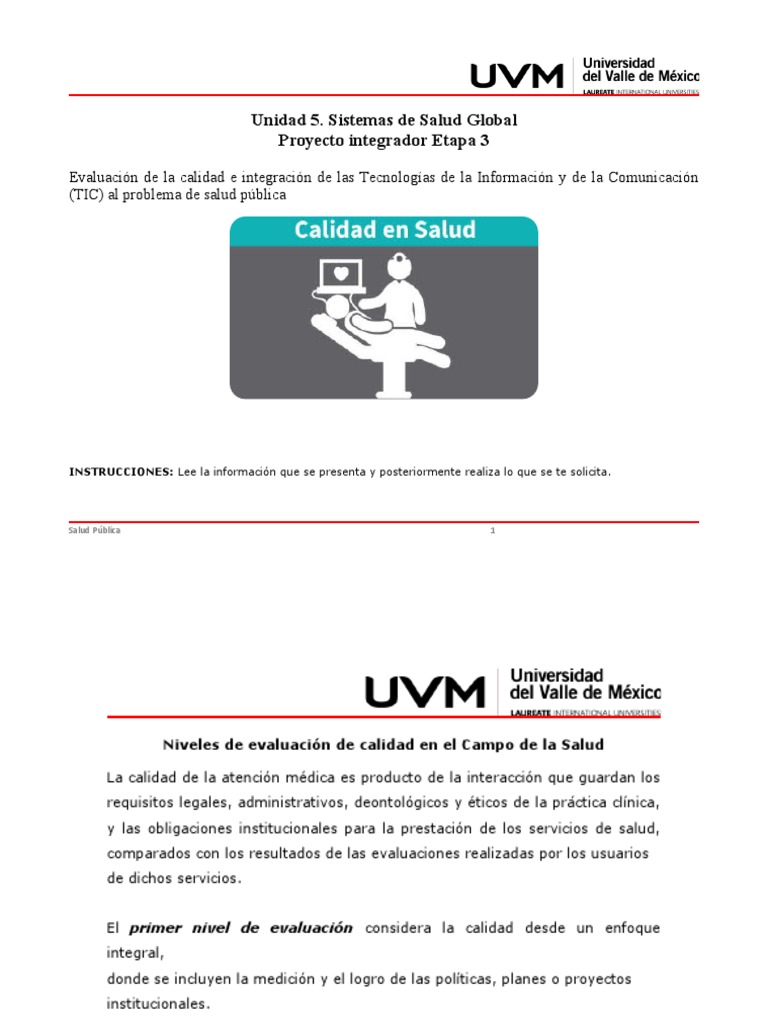 U5 Etapa3 Proyecto Integrador | PDF | Calidad (comercial) | Evaluación