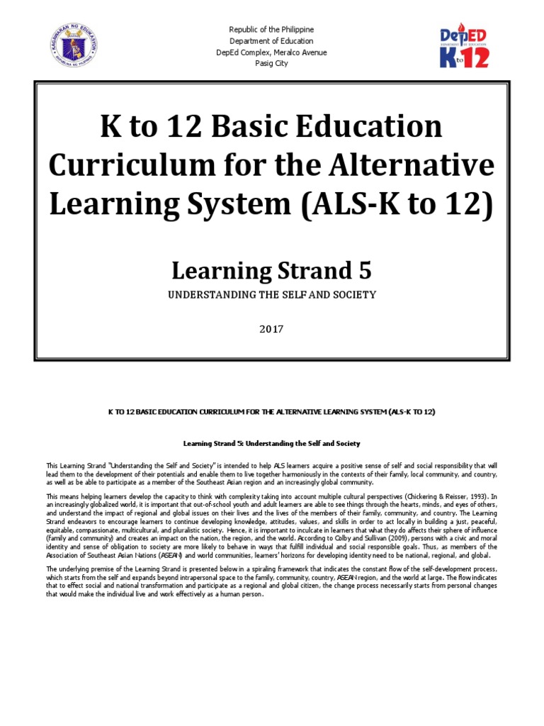 LS 5 Understanding The Self and Society | PDF | Learning | Curriculum
