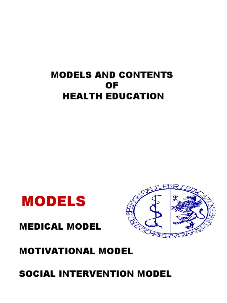 Models and Content of Health Education | PDF | Hygiene | Motivation