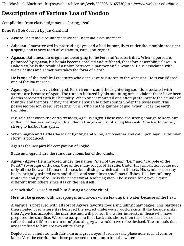 Haiti - List of Loa | PDF | Haitian Vodou