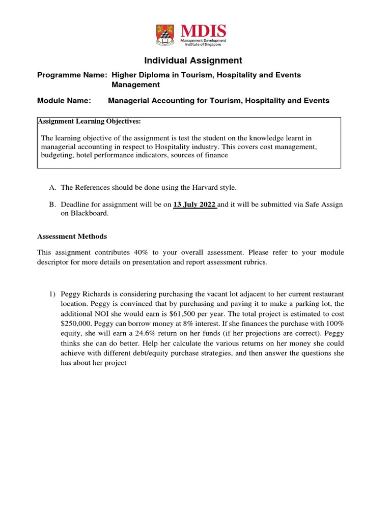 2022 Assignment Brief 2 Assignment Questions Pdf Expense Debt 7952