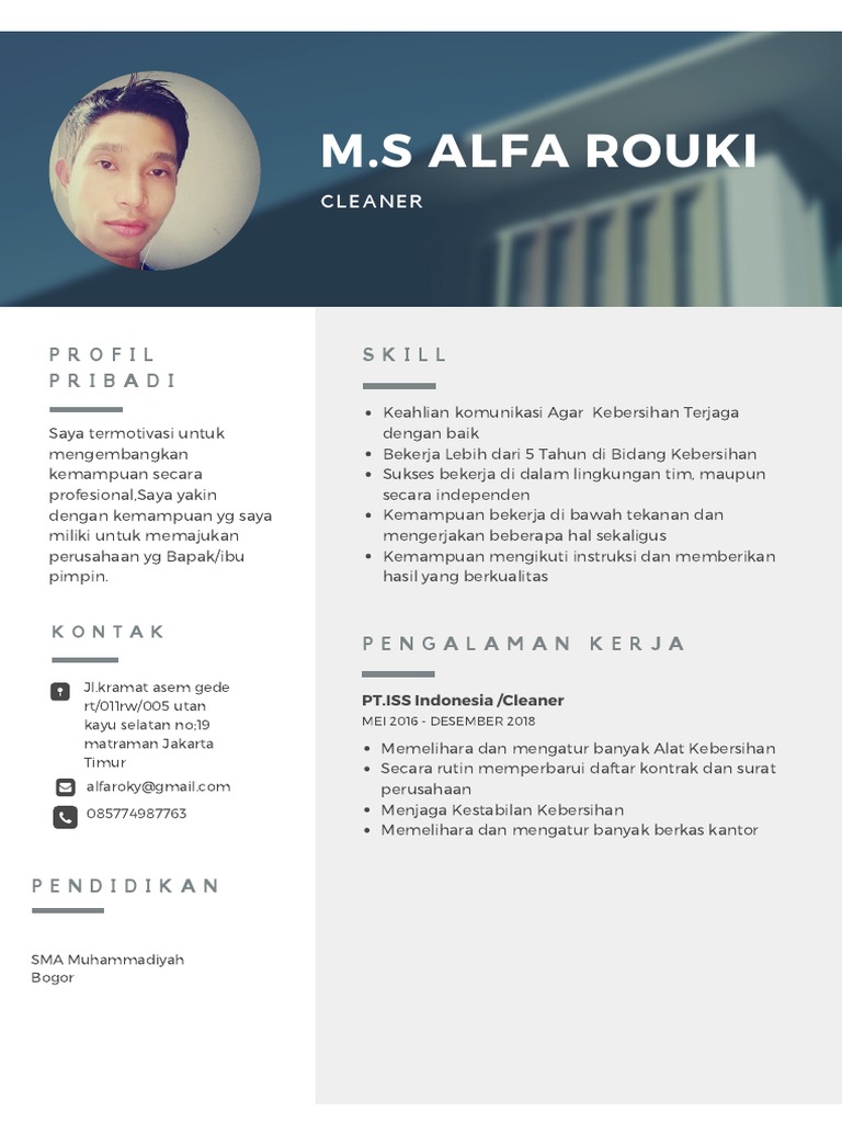M.S Alfa Rouki: Profil Pribadi Skill | PDF | Karier & Perkembangan