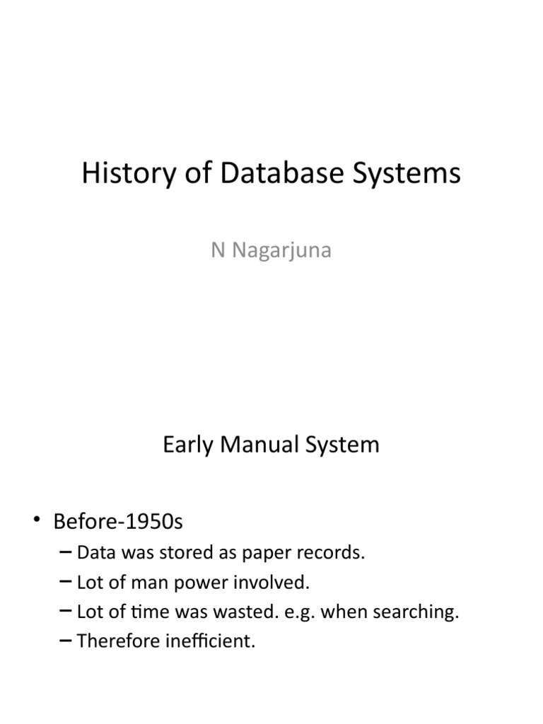 History of Database Systems | PDF | Computer Data Storage | Programming