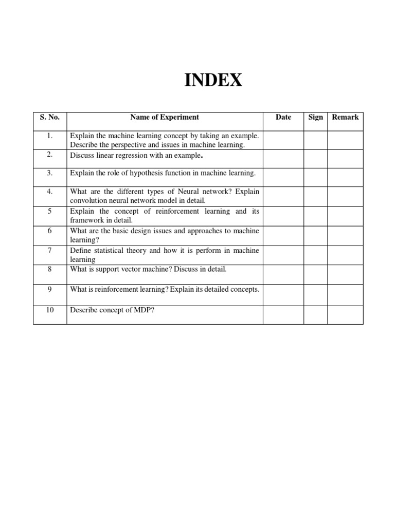 Machine Learning Practical File | Download Free PDF | Machine Learning | Support Vector Machine